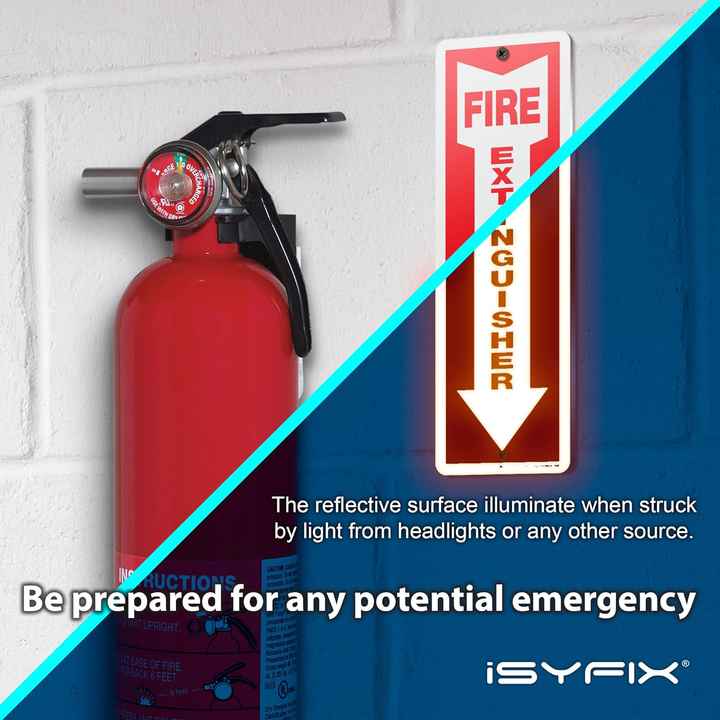 Fire Extinguisher Arrow Sign 12*4inch Customized Reflective Aluminum ...
