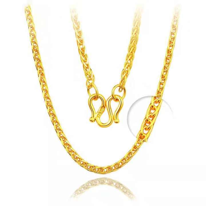 Chinese 24k Real Gold Foxtail Chain Necklace for Men, Women & Kids ...