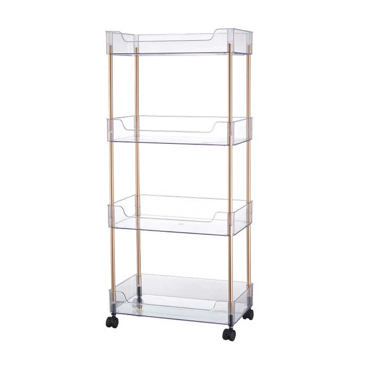 Transparent Trolley Acrylic Cosmetics Snack Storage Floor-to-ceiling ...
