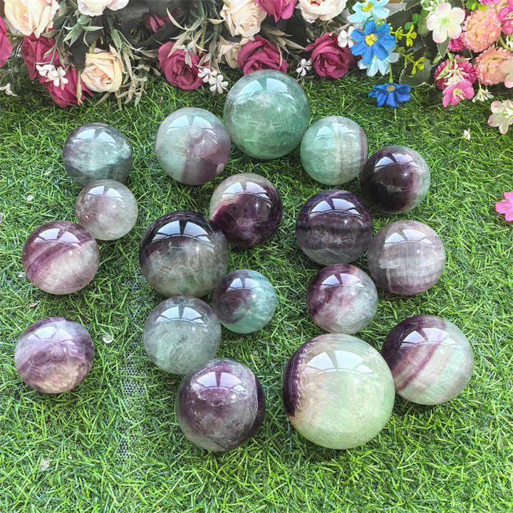Hot Sale High Quality Natural Crystal Ball Polished Watermelon Fluorite ...