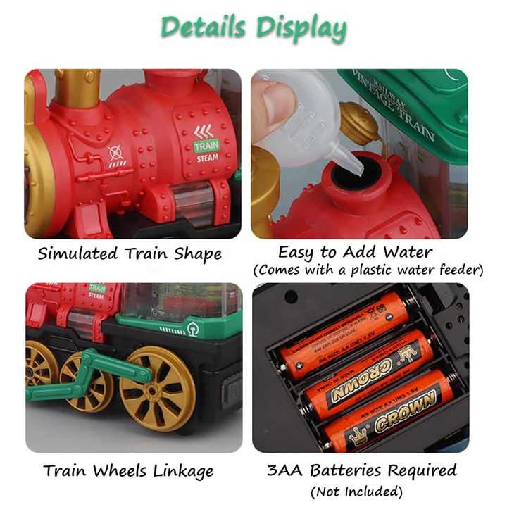 Electric Universal Steam Train Toy - Kids Mist Spraying Fun