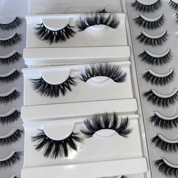 Faux Mink Lashes Silk Eyelashes Volume Lash Strips Custom logo Private ...