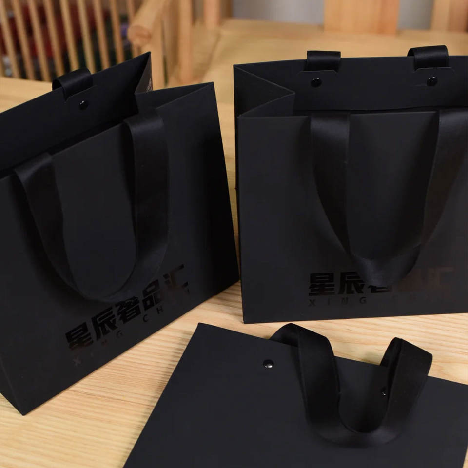 Luxury Custom Logo Jewelry Paper Bag Includes Ribbon Accessories ...