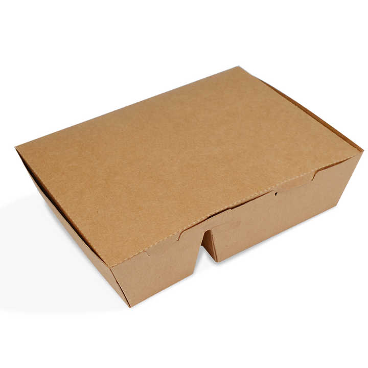 Custom Recycle Kraft Paper Lunch Boxes Biodegradable Food Carry Box ...