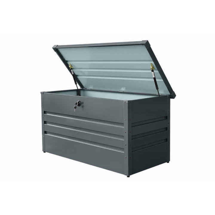 350L Outdoor Storage - Durable Metal Cushion Box with Locker