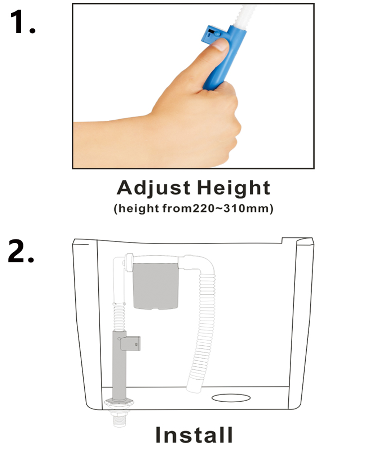 Cistern Filling Valve with Silent Adjustable inlet Bottom filling Valve ...
