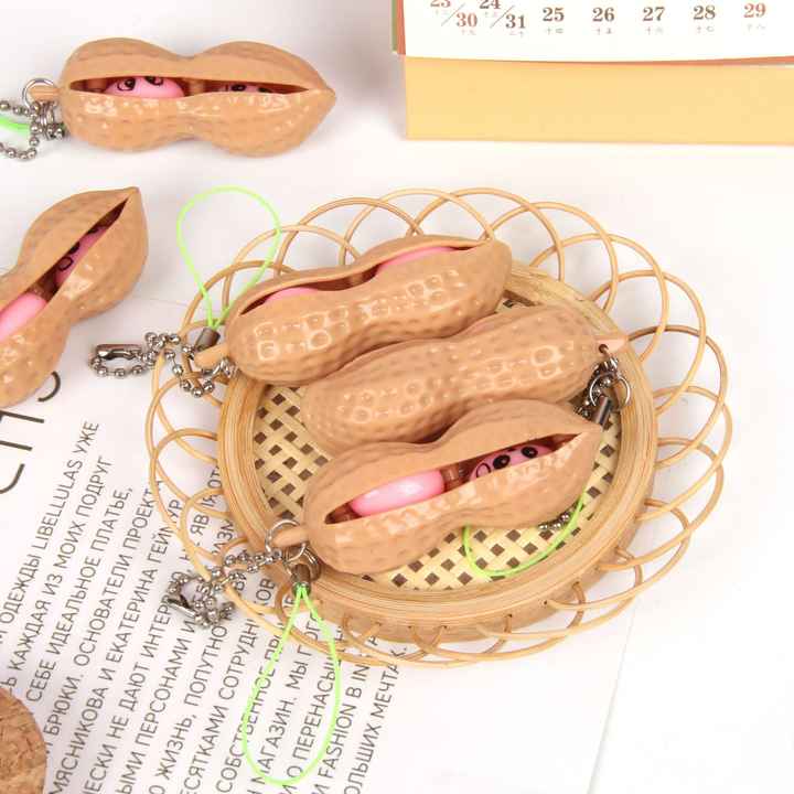 New Peanut Keychain Toys Squeeze Antistress Figet Stress Popper Toy ...