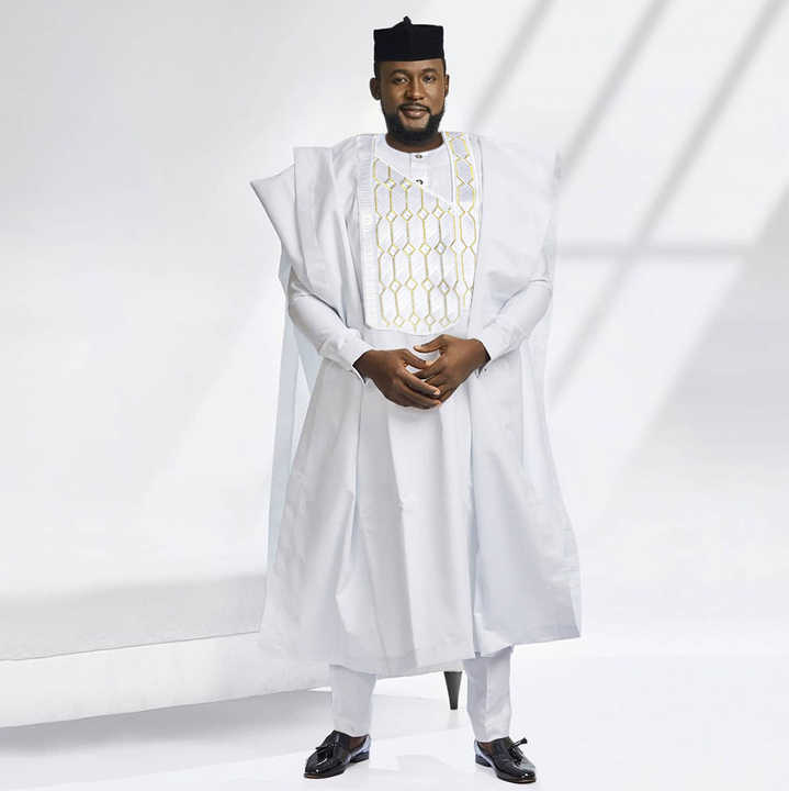 H & D White African Men's Clothing - Traditional Attire