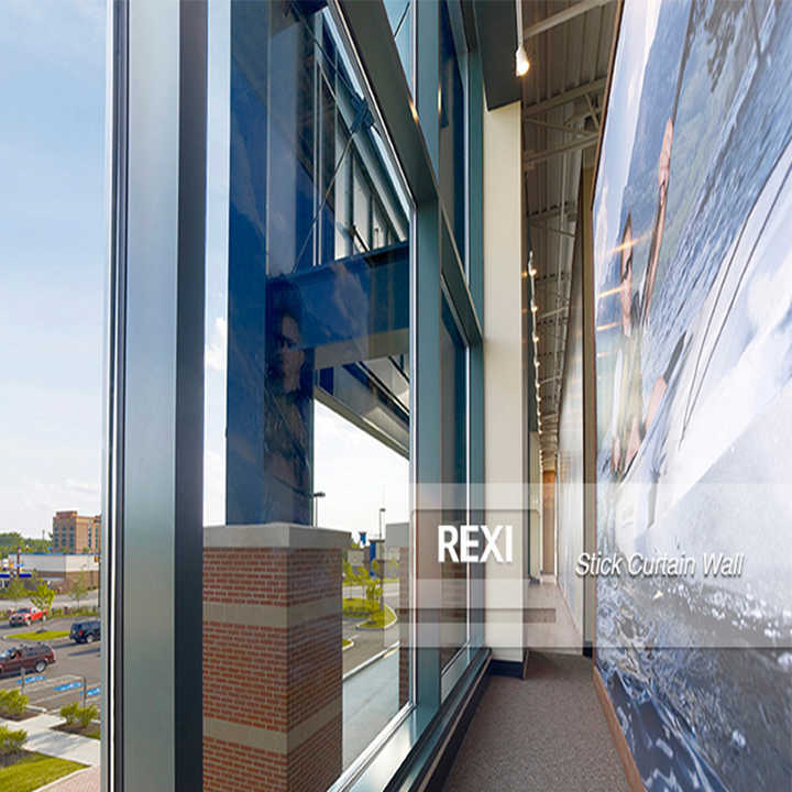 Aluminum Glass Stick Built Mullion Spandrel Curtain Wall