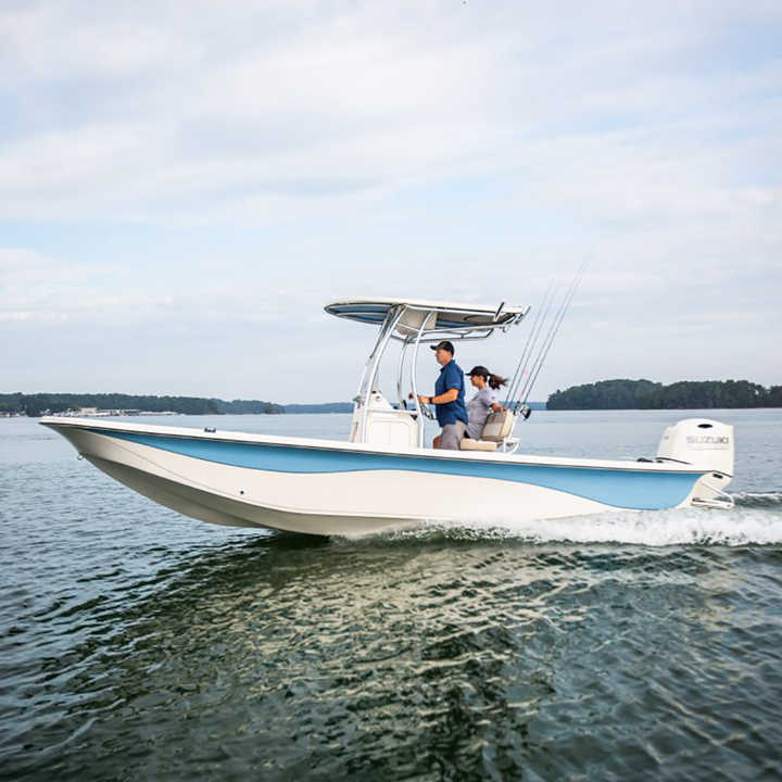 17FT Luxury Aluminum Center Console Sport Boat with Hard Top Outboard ...
