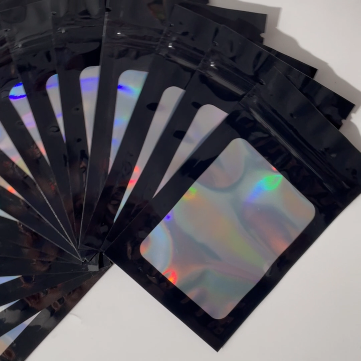 Custom Small Mylar Zip Lock Bag - Holographic Plastic Baggies
