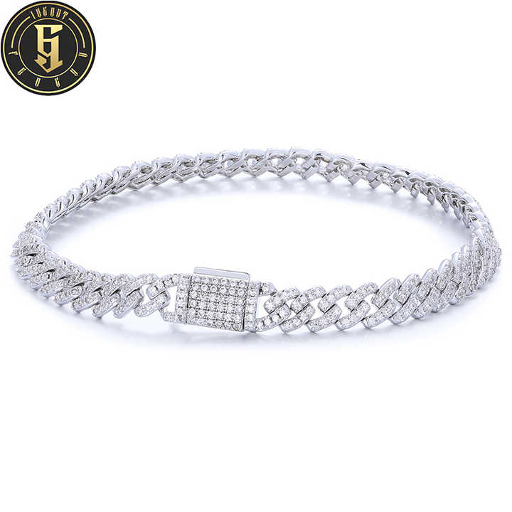Luxury Hiphop Rapper Jewlery 6mm 925 Sterling Silver Bracelet VVS ...