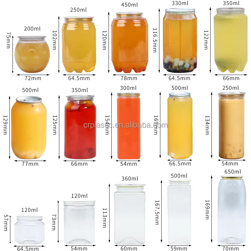 High Quality PET Cans - Durable & Clear Beverage Containers