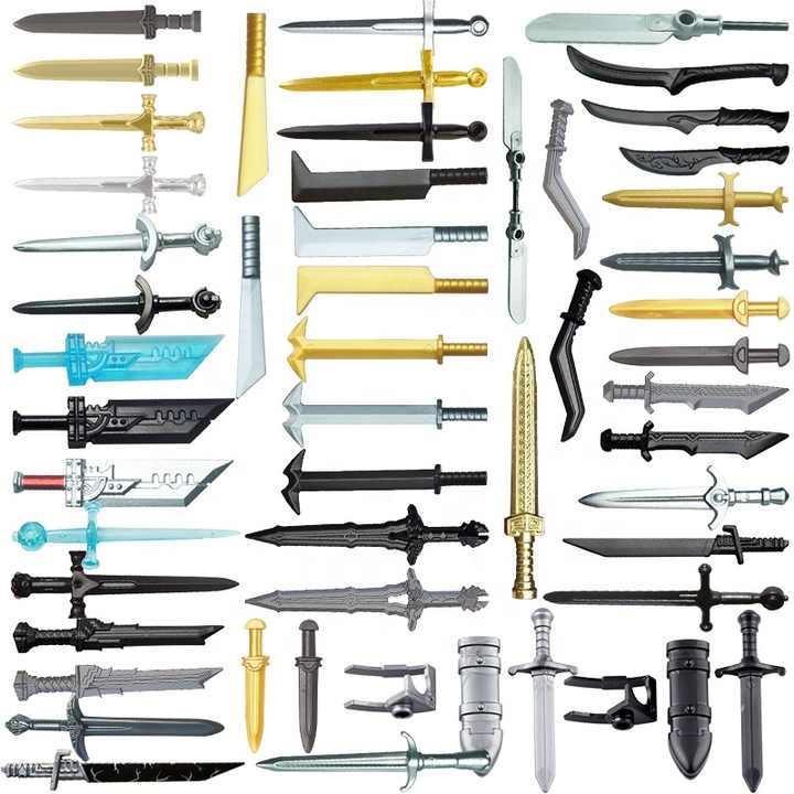 Medieval knight Dwarf Weapons 4cm Mini Dolls figures Spear Sword Axe ...