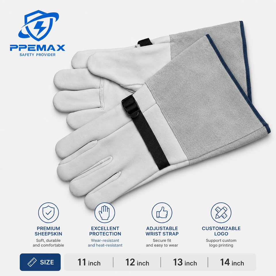 Sheepskin protective gloves, abrasion-resistant leather gloves, and ...