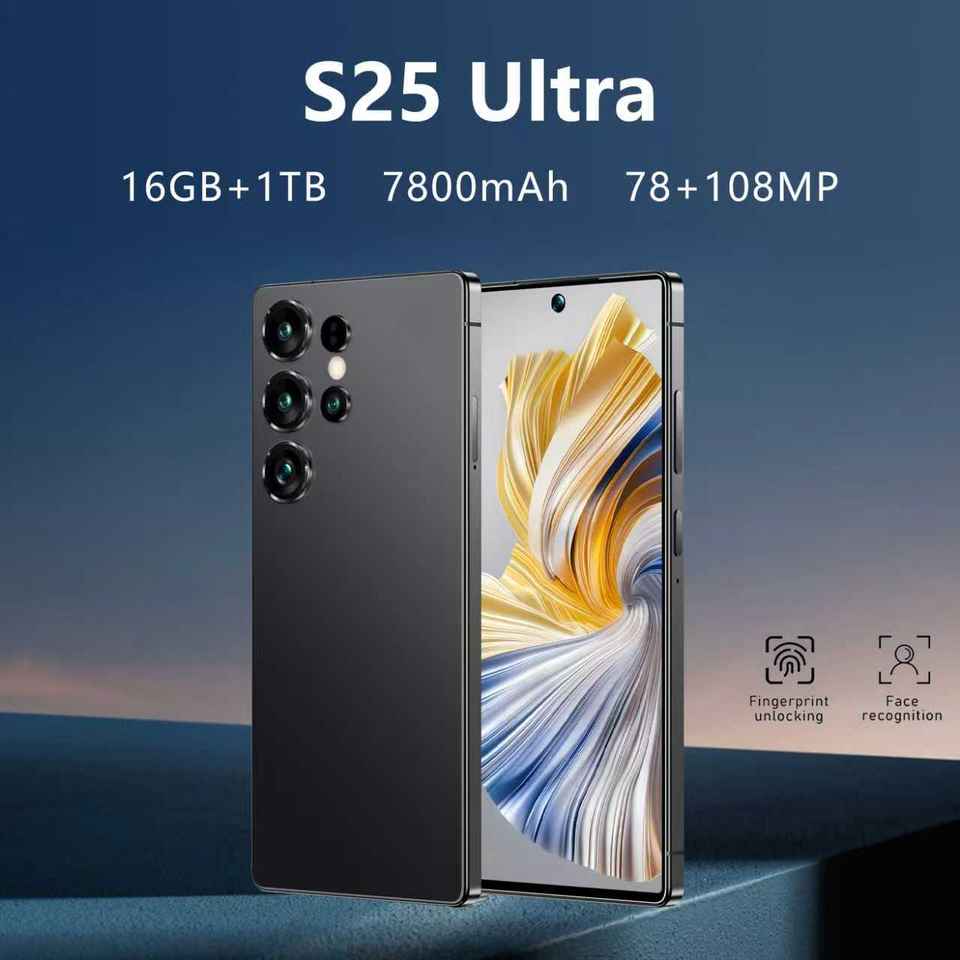 S25 Ultra Dual Sim 5G Smartphone with Face Recognition HD Screen Deca ...