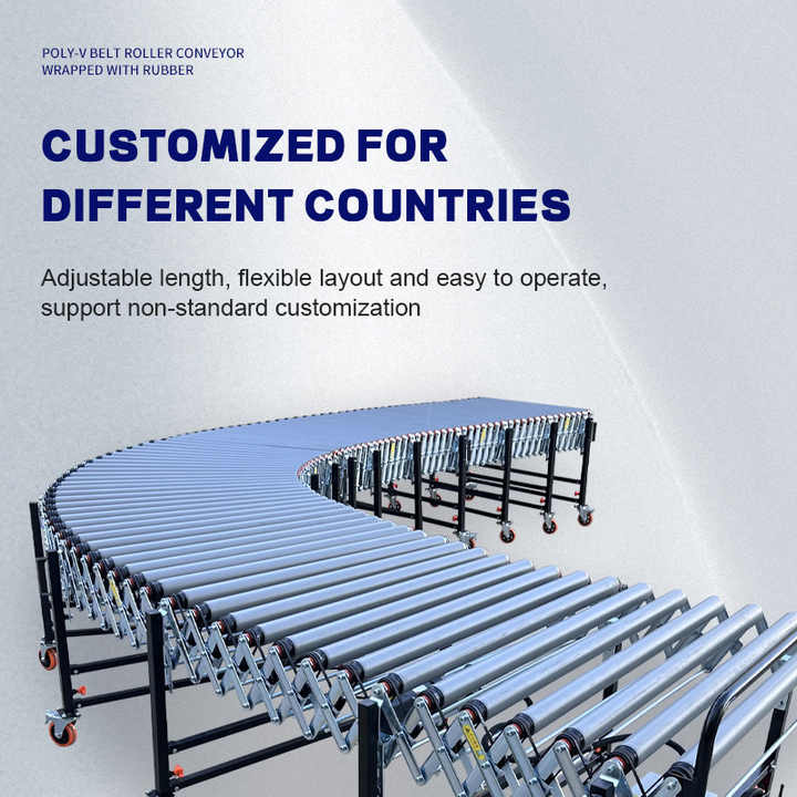 Micro Portable Motorized Flexible Roller Conveyor for Small Poultry ...