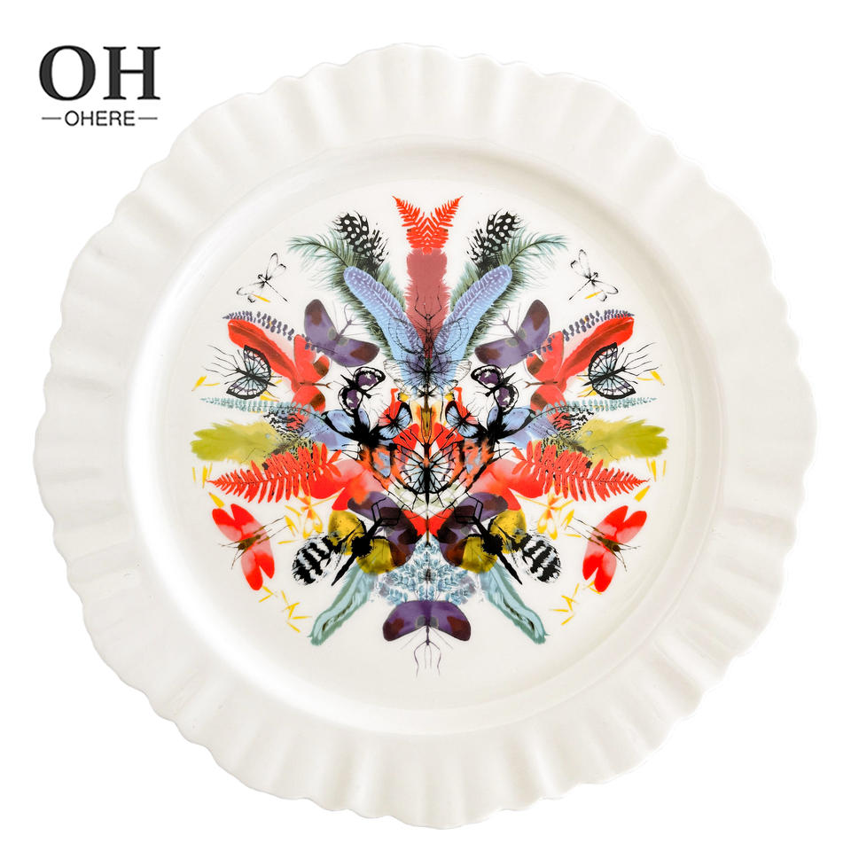 Ohere Eco-Friendly Irregular Shape Bone China Dinnerware Plate with ...