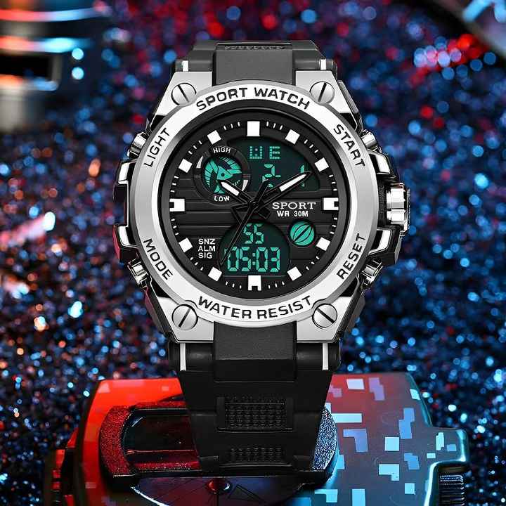 Top Sports Watch - Shockproof Dual Time Analog LED Clock