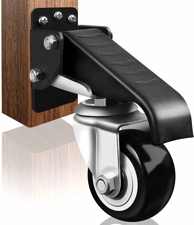 Heavy Duty Retractable Casters Set of 4 - 600 Lbs Capacity, Adjustable ...