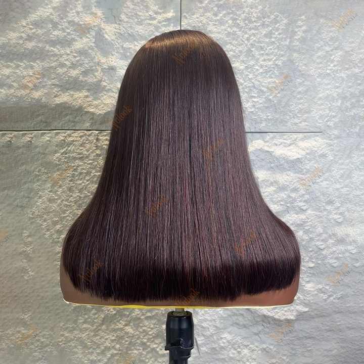 1B/Brown Ombre Dark Roots Brown Short Bob Double Drawn Hd Lace Front ...