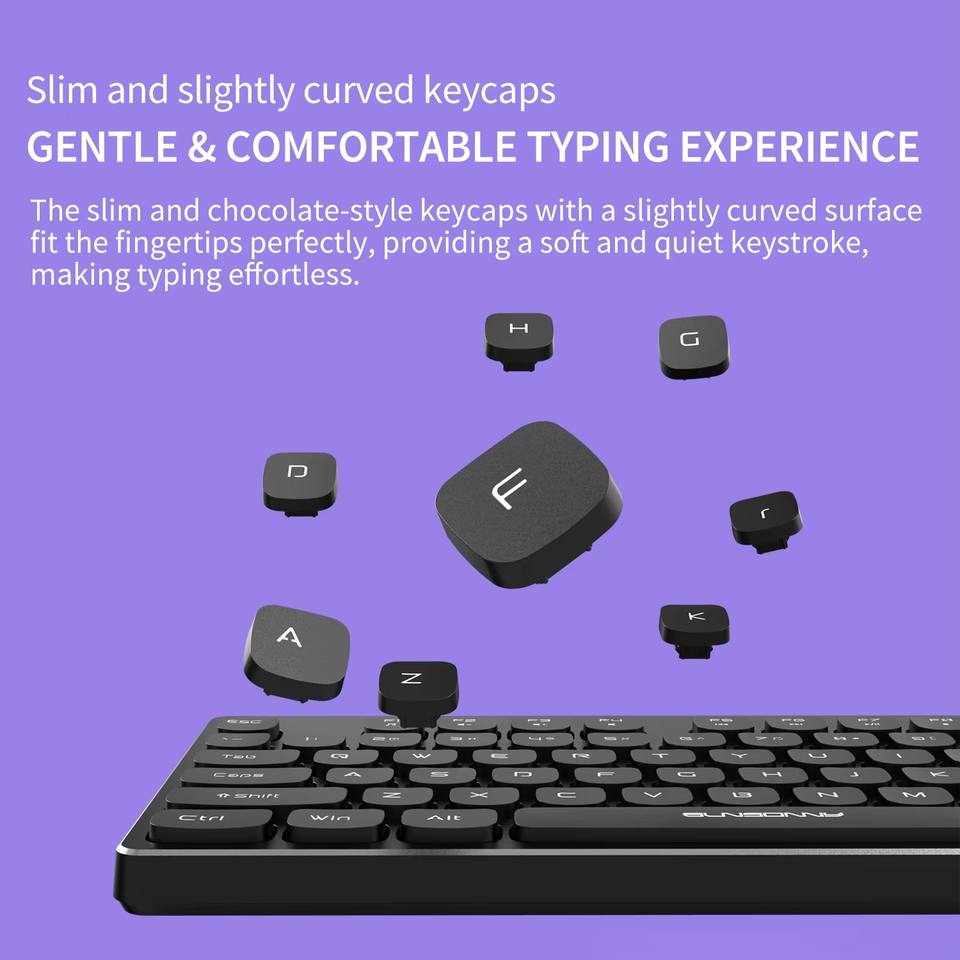 SUNSONNY Wireless Keyboard and Mouse Set for Silent Typing