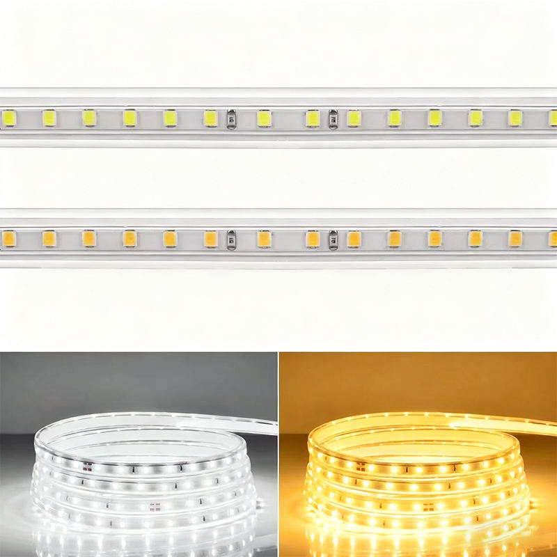 220V IP65 Led Strip Light 2835 PVC High Brightness Background ...