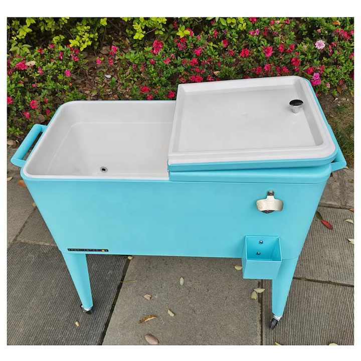 Stainless Steel Ice Cooler Cart - Perfect for Outdoor Parties