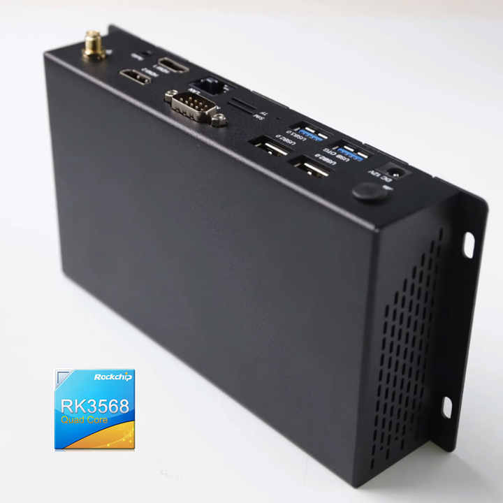 RS232 USB LAN BT WIFI POE 4G LTE HD 4K Supported RK3568 Commercial Media Player for Digital ...