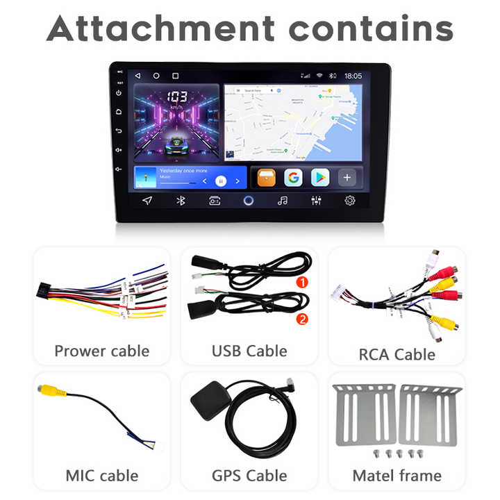 Universal 7 9 10 Inch Audio Touch Screen - Android 12 GPS