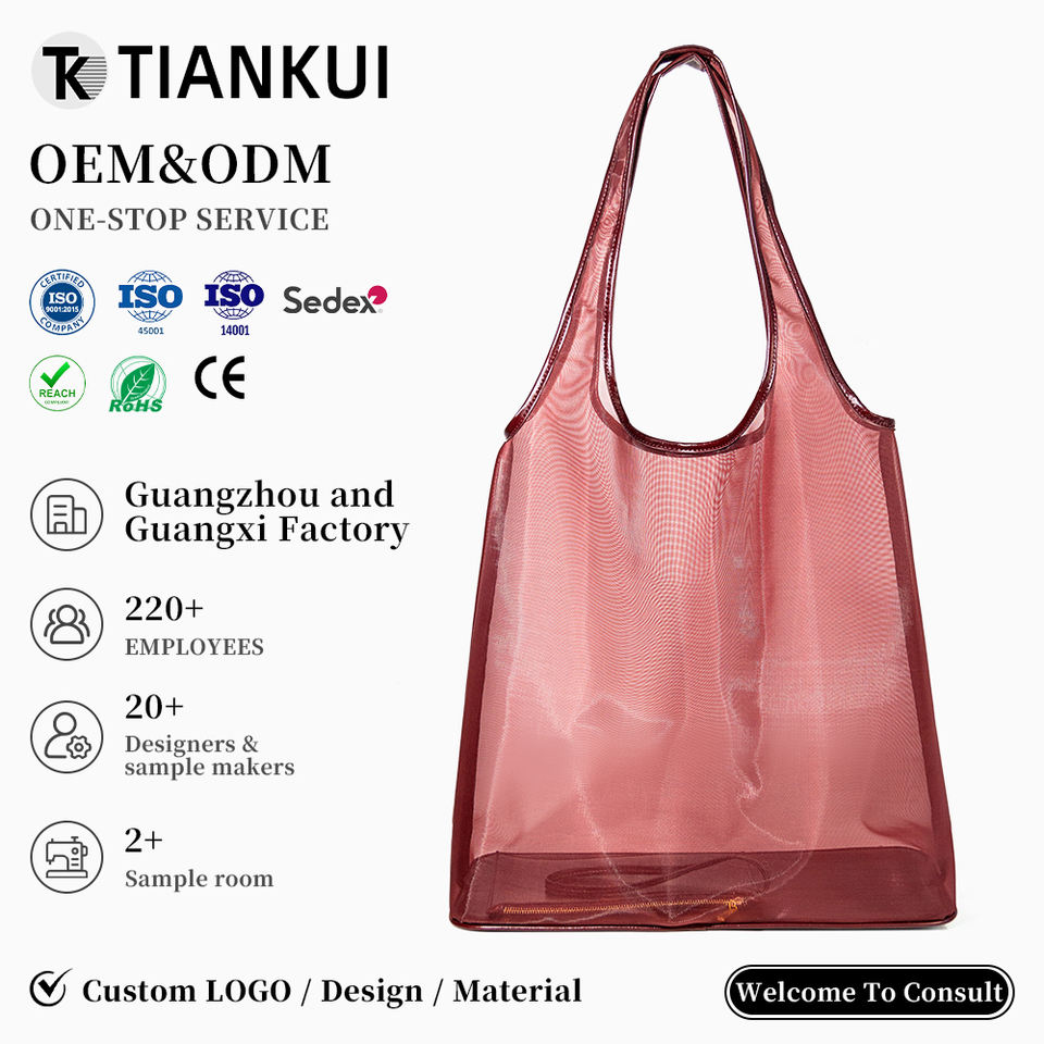PU PVC Mesh Tote Shoulder Bag with Detachable Pouch Open Top for Women ...