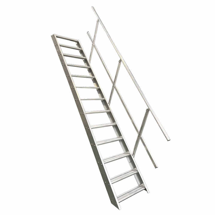 2025 New Heavy Duty Aluminum Warehouse Ladder with Folding Rails Wide ...