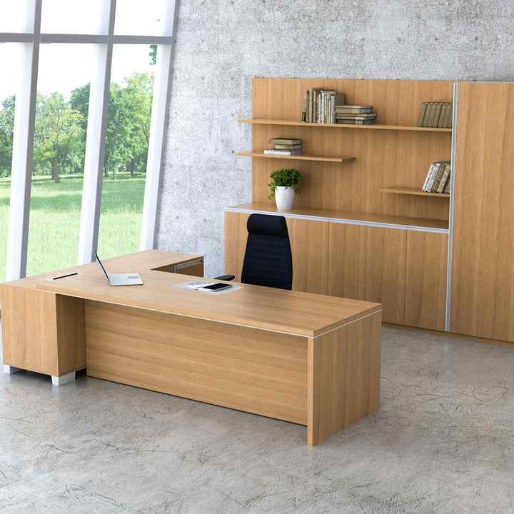 Modern Luxury L-shape Wood Manager Desk Ceo Executive l Shaped Mdf ...