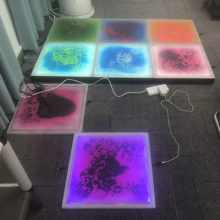 Rechargeable RGB Colors Pressure Sensitive Led Tiles Illuminated Liquid ...
