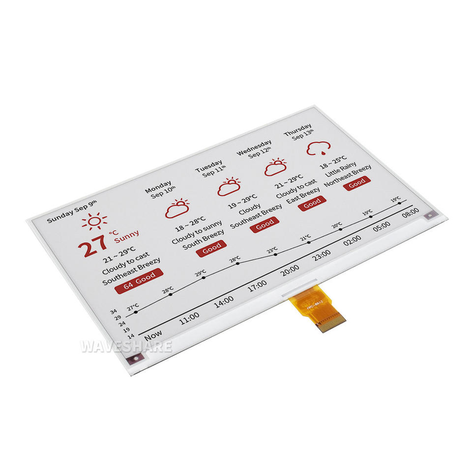 Waveshare 7.5inch E-Paper (B) E-ink Raw Display Red Black White Three ...