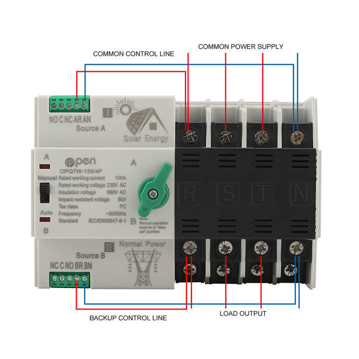Single Phase Din Rail ATS for PV - Reliable Power Transfer