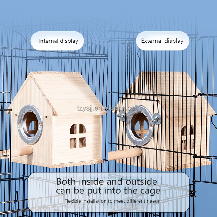 Large Cedar Wood Bird House Outdoor Windproof Design for Parrots ...