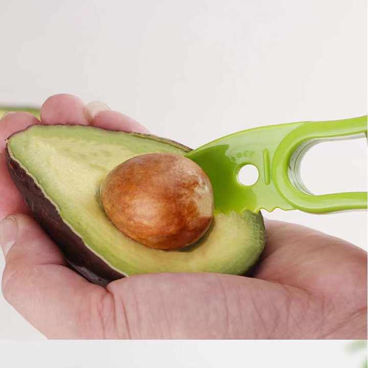 Custom LOGO Green Plastic Avocado Knife Slicer Pitter Grip Handle 3-In ...