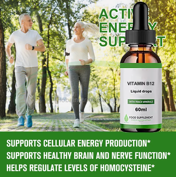Vegan Vitamin B12 & B9 Energy Booster - 5000 Mcg Liquid Drops