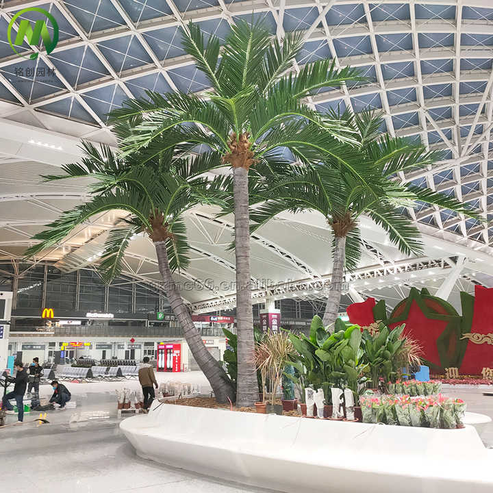 Big Green Fake Coconut Tree Faux Plant Artificial Palm Tree for Indoor ...