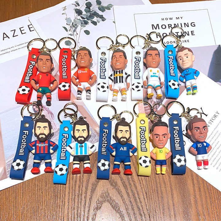 Wholesale Soccer Player Key Chains - Messi & Ronaldo