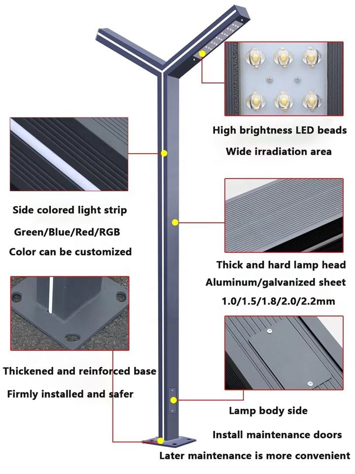 3M 4M 5M Outdoor Aluminum Profile Modern Waterproof Garden Light ...