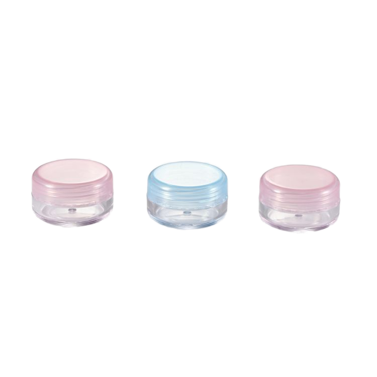 Portable Round PS Small Plastic Cosmetic Makeup Container Clear Screw ...