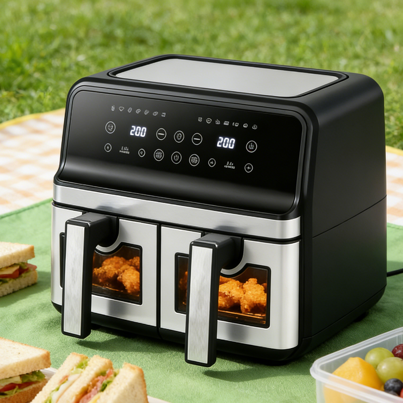 Healthier Cooking With Less Oil Independent Basket Control Dual Basket ...