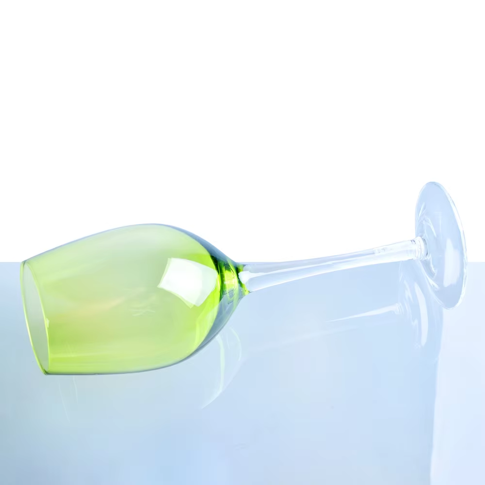 2026 Wholesale Cheap Hand Made Green Solid Color Red Wine Glass ...
