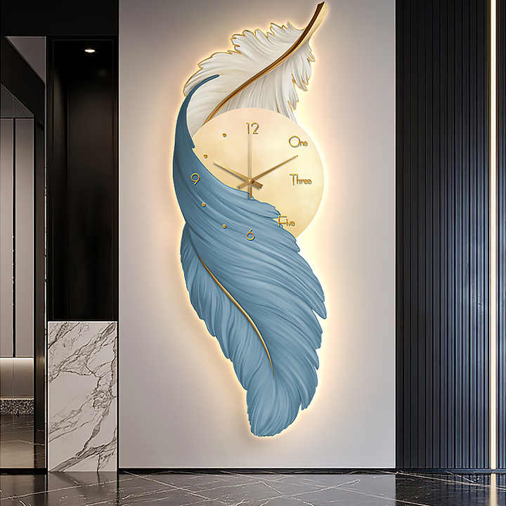 Modern Luxury Feather Wall Art with LED Lights - Hepburn