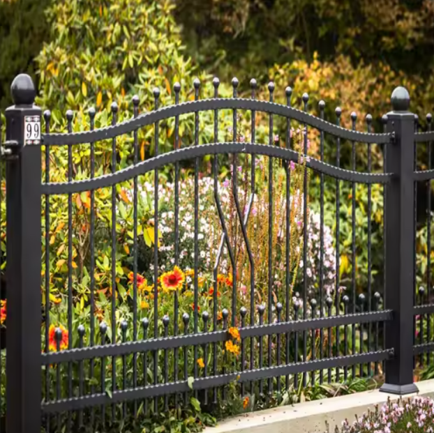 Decorative Wrought Iron Balcony Railing Outdoor Metal Guardrail with ...