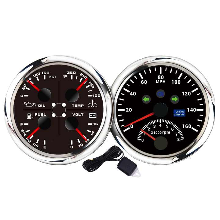 85mm 24V 12V Marine Boat Ship Universal GPS Speedometer ODOMETER ...