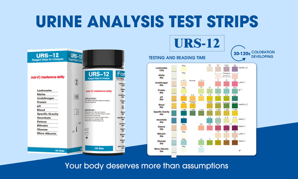 Professional 12 in 1 Urine Test Strips Rapid Urinalysis Kit for UTI ...