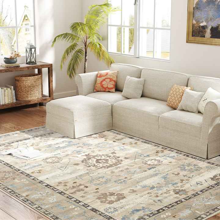 9x12 Blue Indoor Boho Machine Washable Area Rug Set for Living Room ...